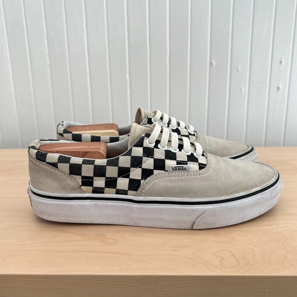 Vans Era Primary Black And Cream Checker Suede Canvas… - Gem